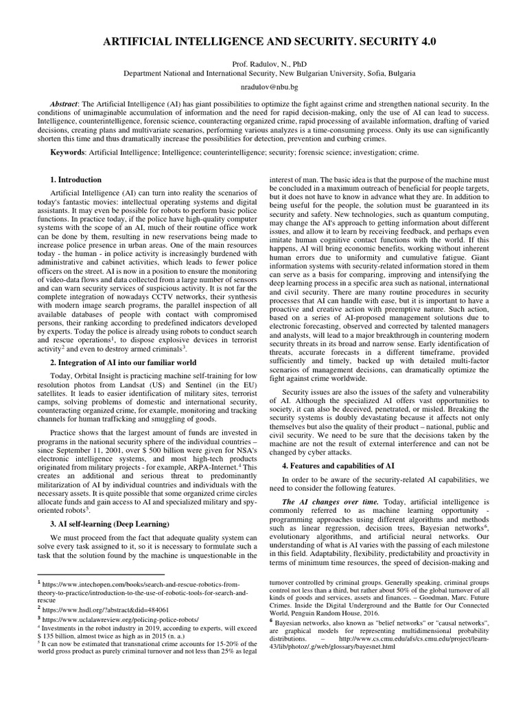 Artificial Intelligence and Security Sec | PDF | Artificial ...