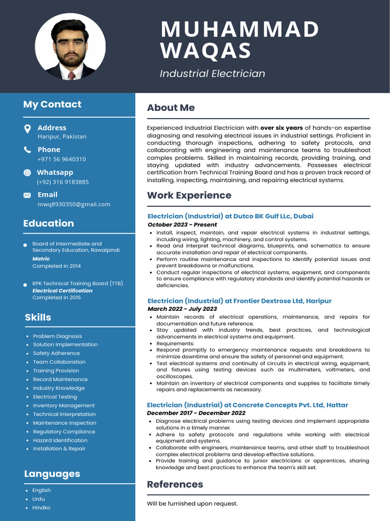 CV of Muhammad Waqas-1 | PDF