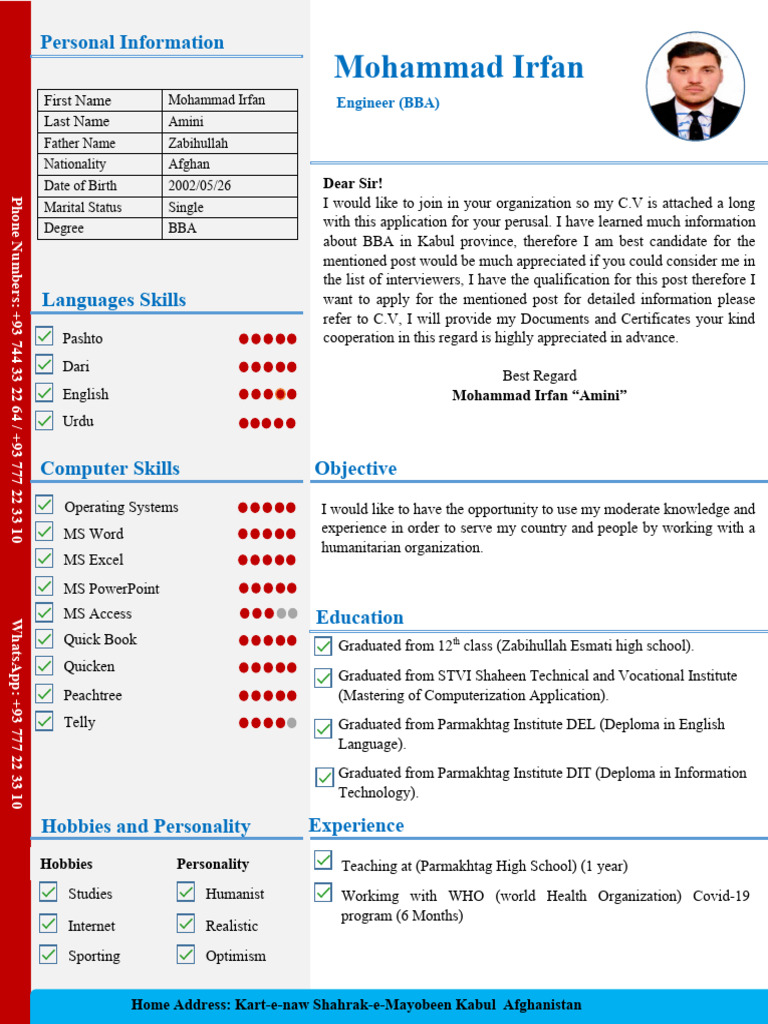 Irfan CV | PDF | Diploma