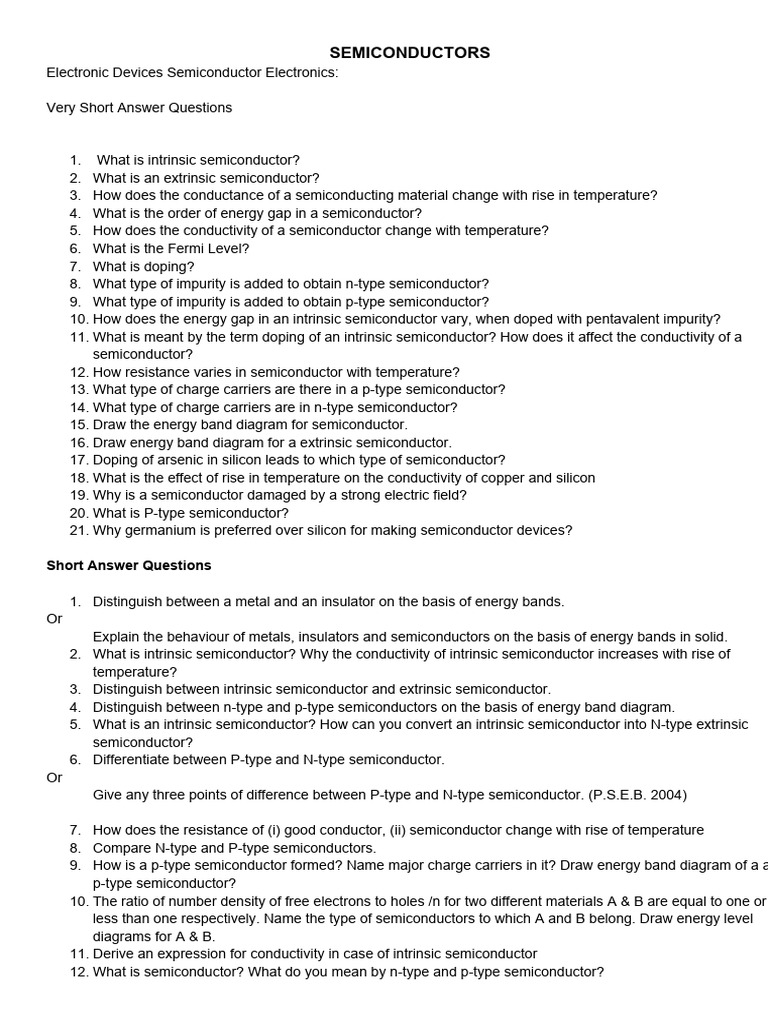 Semiconductor - 1 | PDF | Semiconductors | P–N Junction
