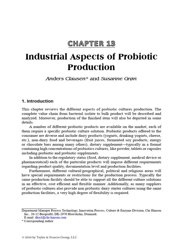 Probiotic Production Process Overview | PDF