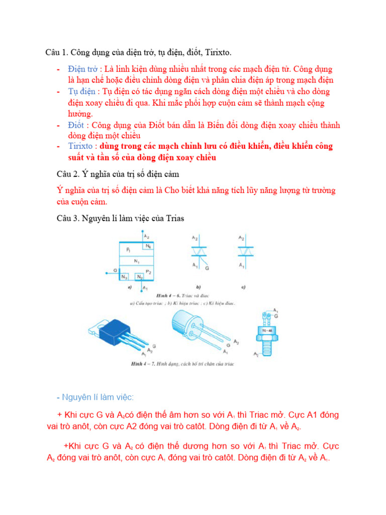 Đề cương CN 12 cuối HK1 | PDF