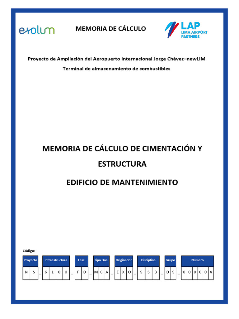 NS - 6100 - FD - MCA - EXO - SSB - DS - 000004 Memoria de Cálculo Edificio de Mantenimiento ...