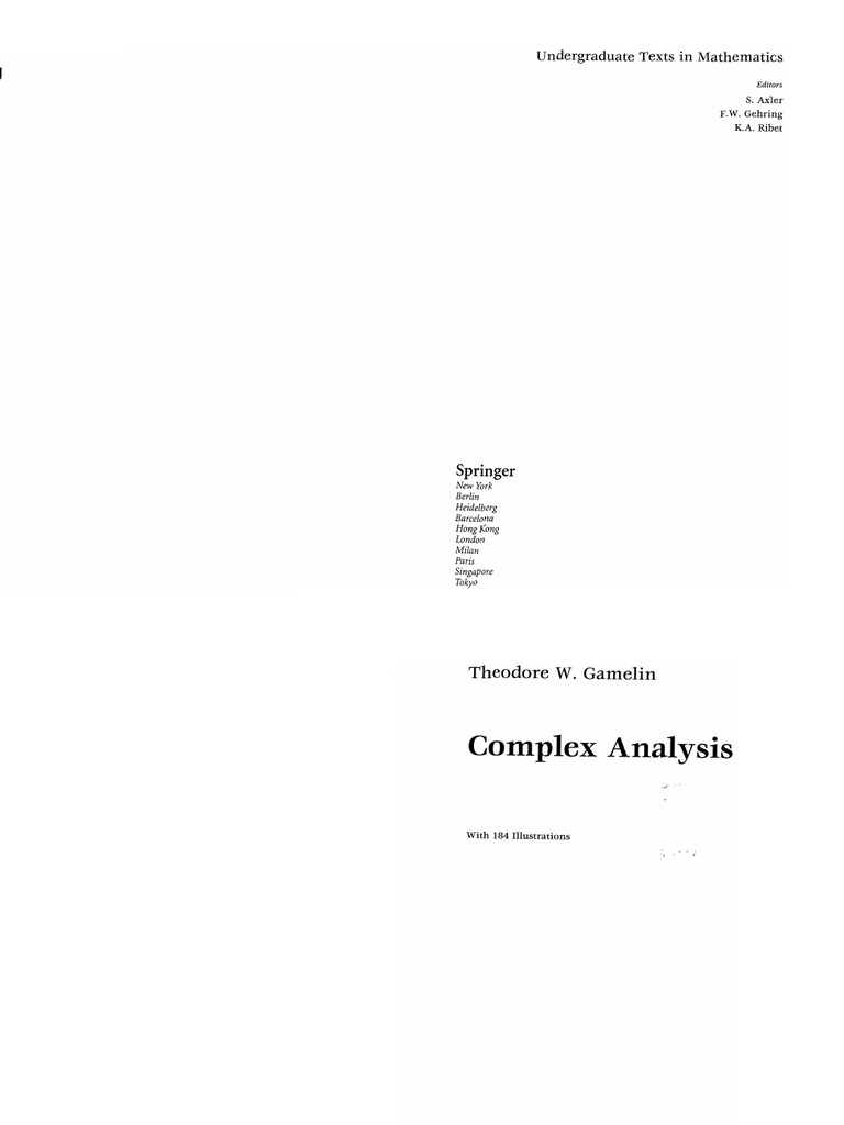 Complex Analysis of T.W. Gamelin | PDF