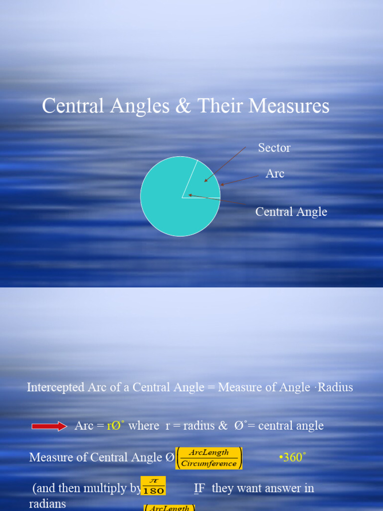Day 2 Central Angles Their Measures | PDF