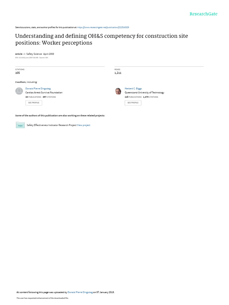 Understanding and Defining OH&S Competency For Construction Site ...