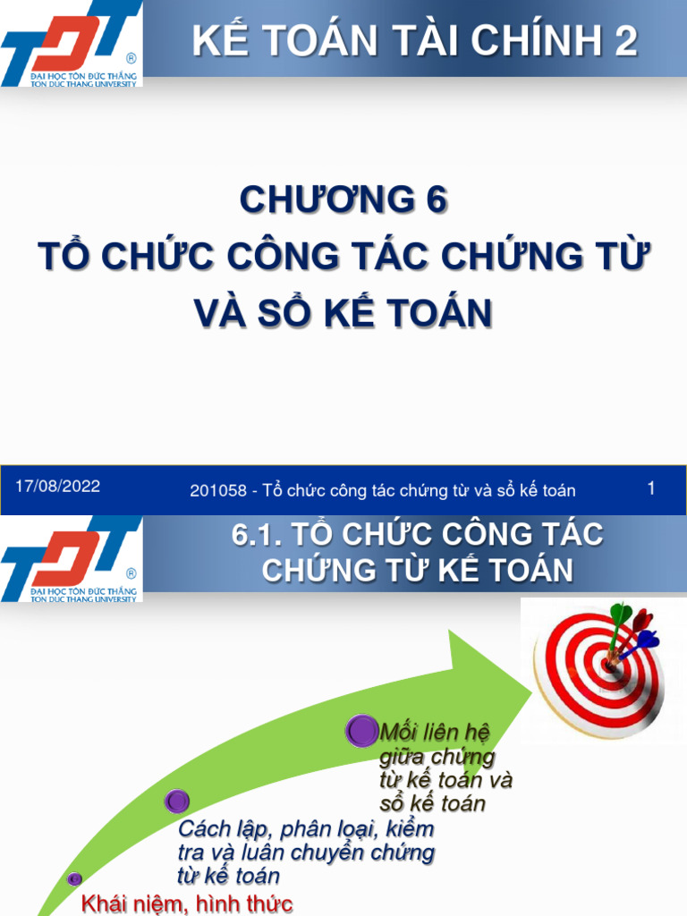 2022.2023 - 6. KTTC 2 - Chuong 6 - To Chuc Chung Tu Va So Ke Toan-D | PDF