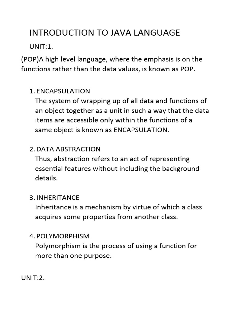 Introduction To Java Language | PDF | Class (Computer Programming) | Java (Programming Language)