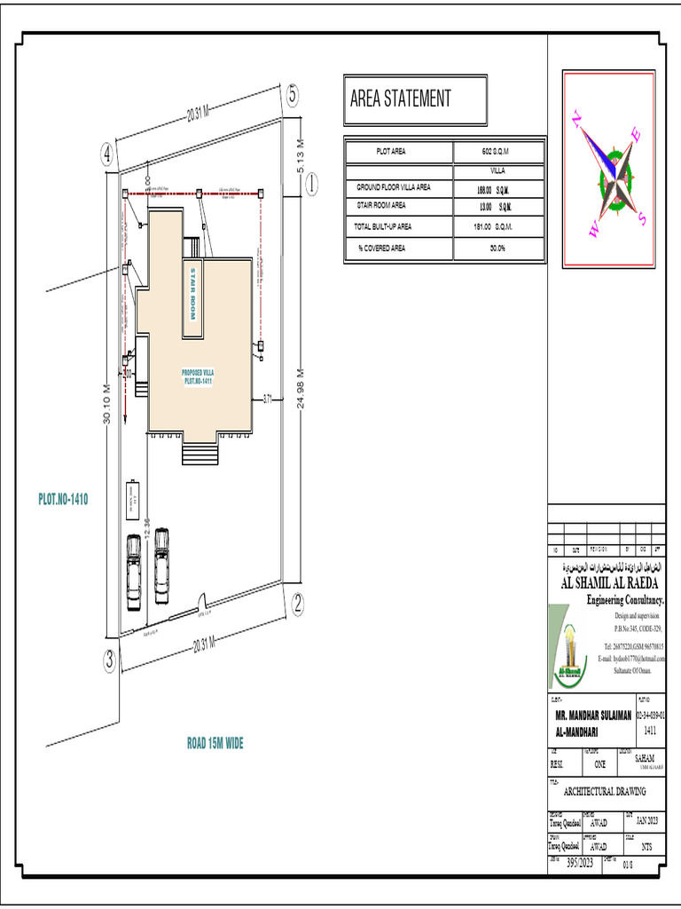 Area Statement: PLOT - NO-1410 | PDF