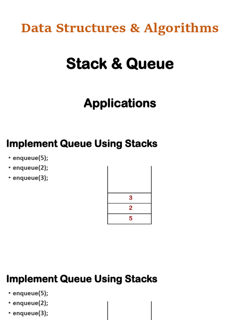 Queue Using Stacks25 | PDF Queue Using Stacks25 | PDF