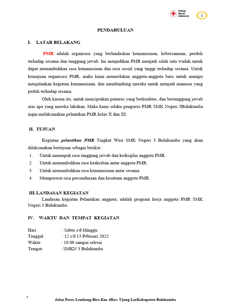 Proposal Kegiatan Pelantikan | PDF