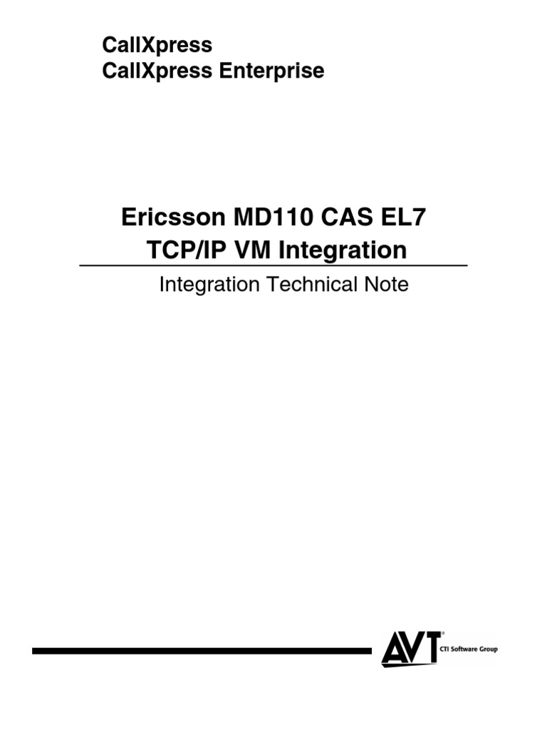 Ericsson Consono MD110 PBX CSA EL7 TCP-IP VM Integration | PDF | Network Interface Controller ...