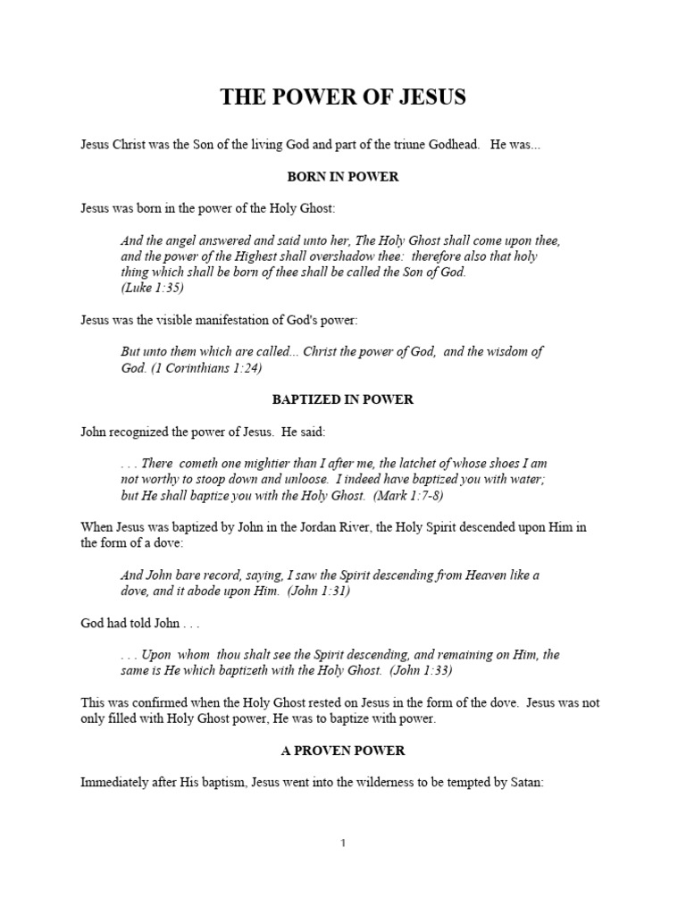 Power of Jesus | PDF | Jesus | Gospel Of Matthew