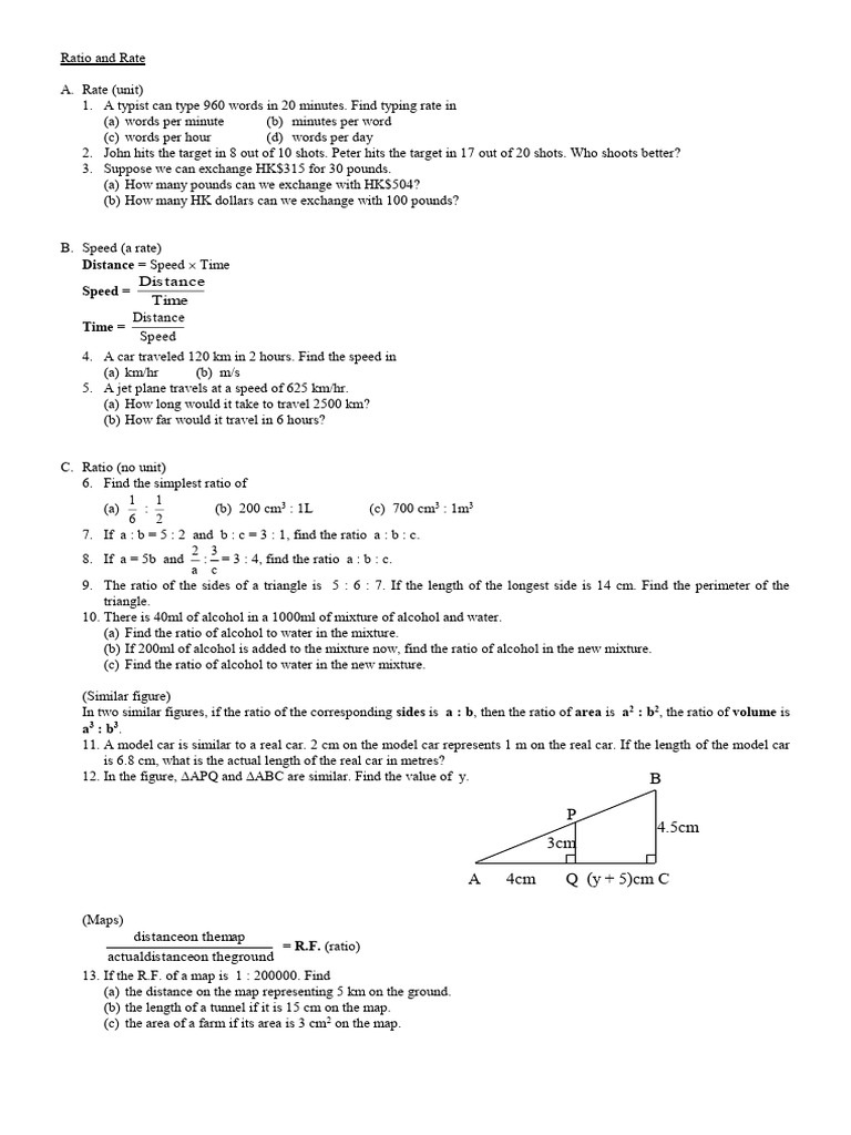 2 Ratio | PDF | Speed | Physical Quantities