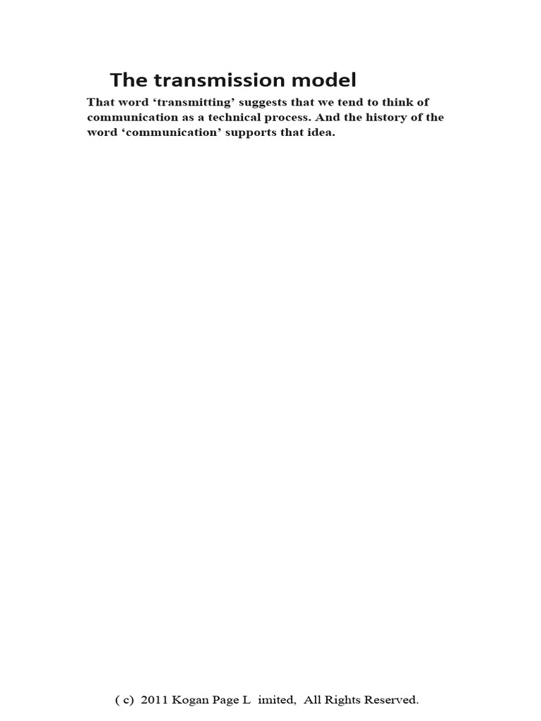 The Transmission Model | PDF