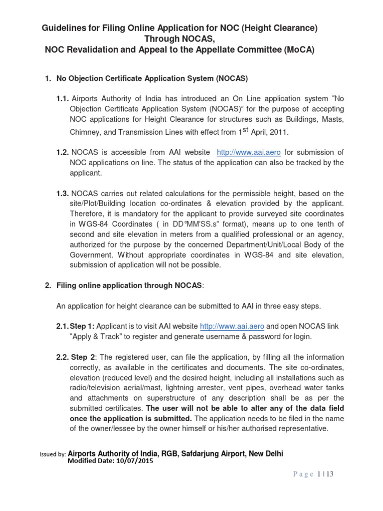 NOCAS Guidelines for Height Clearance | PDF | Business | Technology ...