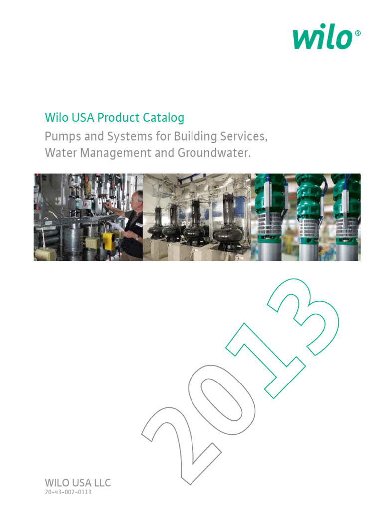 Wilo USA 2013 Product Catalog | PDF | Pump | Steel