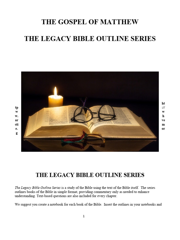 Matthew Outline | PDF | Bible Content | New Testament Content