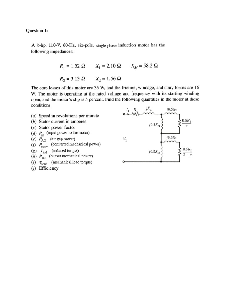 Single Phase Induction Machines Solutions | PDF | Electrical Engineering | Electricity