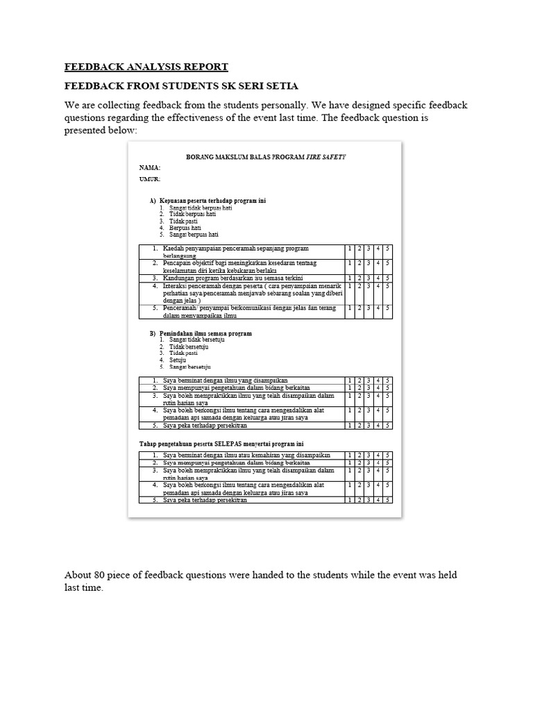 Student Feedback Analysis Report | PDF