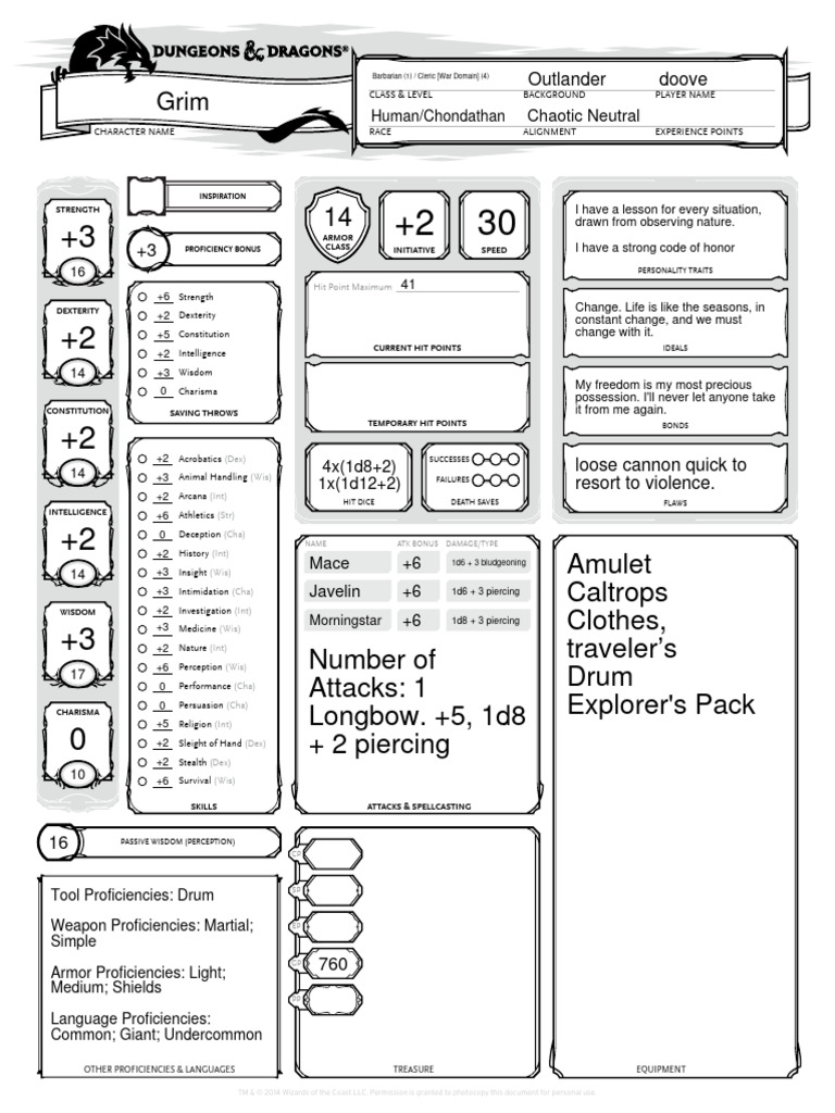 Grim Character | PDF