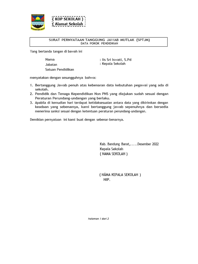 SPTJM PTK BARU KBB 2024 Desriana | PDF