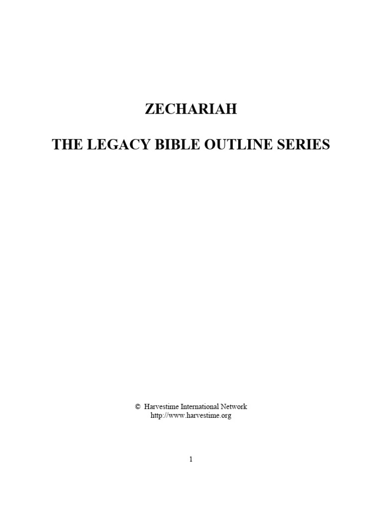 Zechariah Outline | PDF | Book Of Zechariah | Glory (Religion)