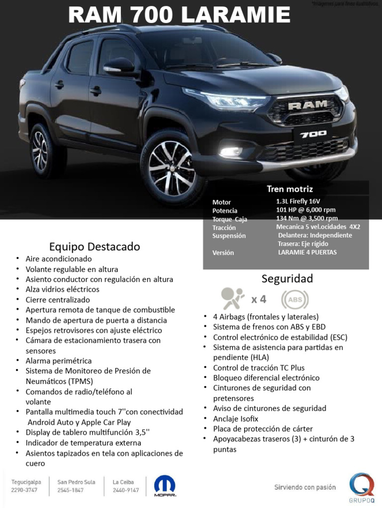 Ficha Técnica RAM 700 Laramie 2024 | PDF | Eje | Industria automotriz
