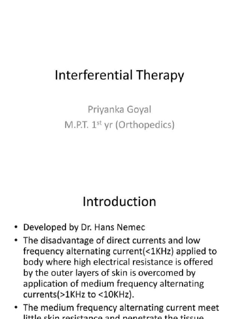 Interferential therapy | PDF