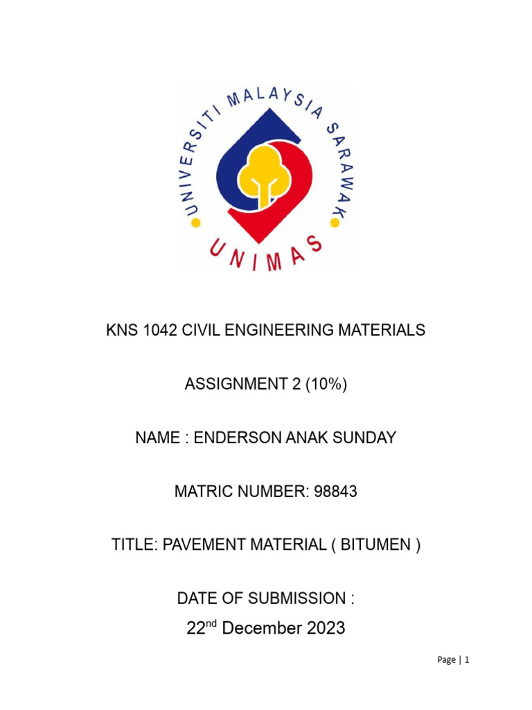 Kns 1042 Civil Engineering Materials | PDF | Road Surface | Oil Refinery