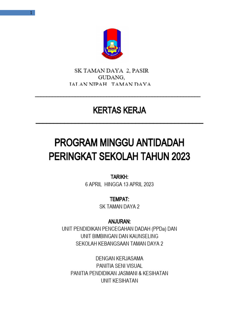 Kertas Kerja Minggu PPDa 2023 | PDF