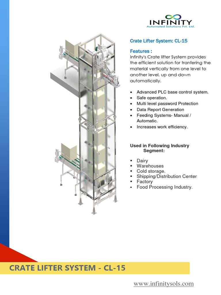 Brochure - Crate Lifter CL-15 | PDF | Manufactured Goods | Electric Power