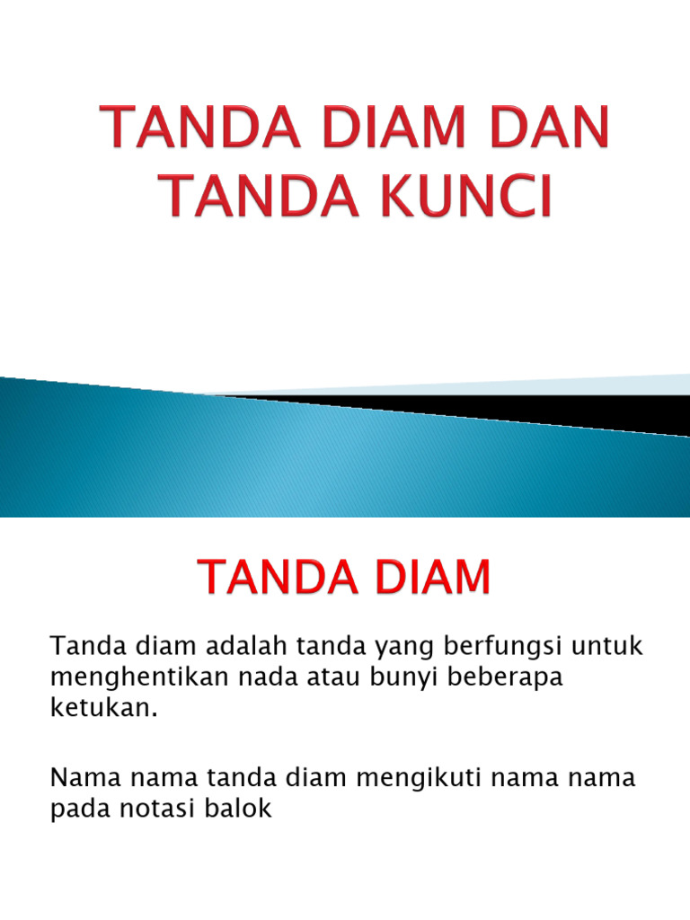 Materi Tanda Diam Dan Tanda Kunci | PDF