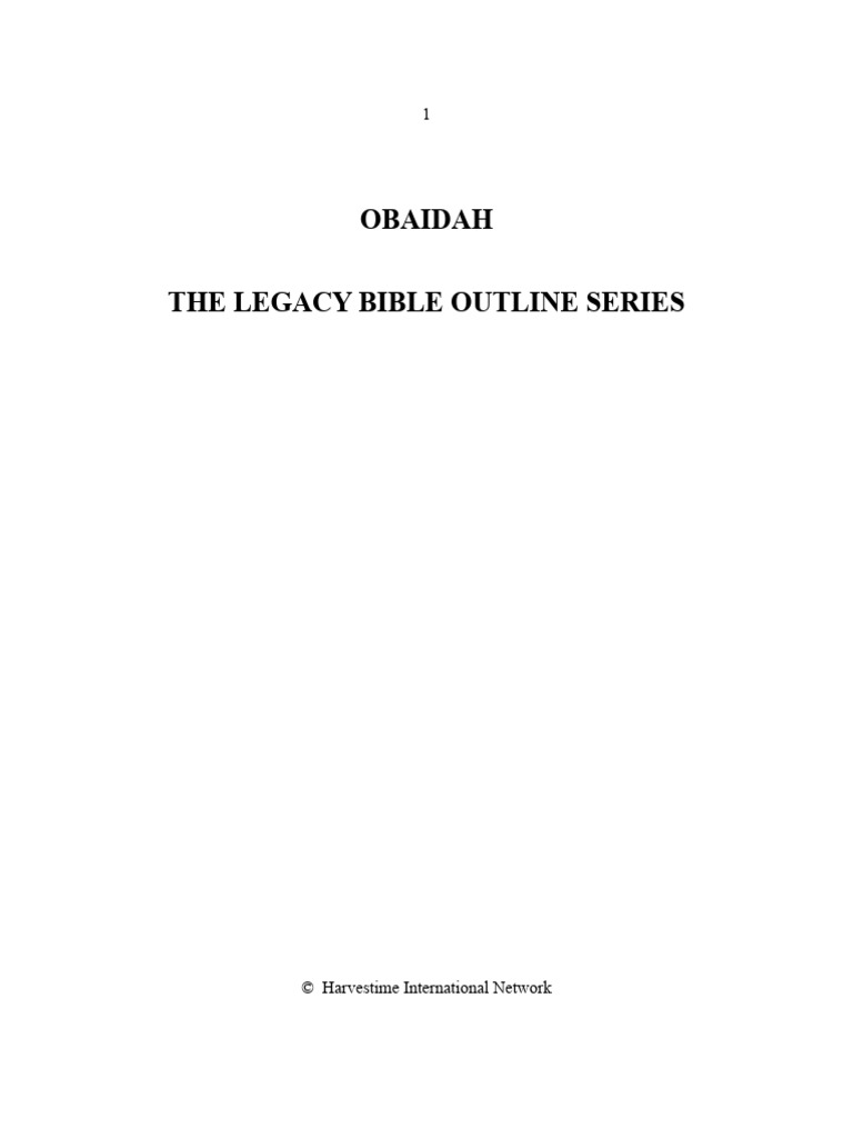 Obadiah Outline | Download Free PDF | Jacob | Religious Texts