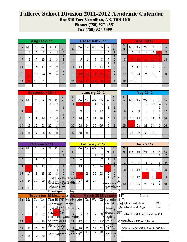 1 2011-2012 Year Calendar | PDF