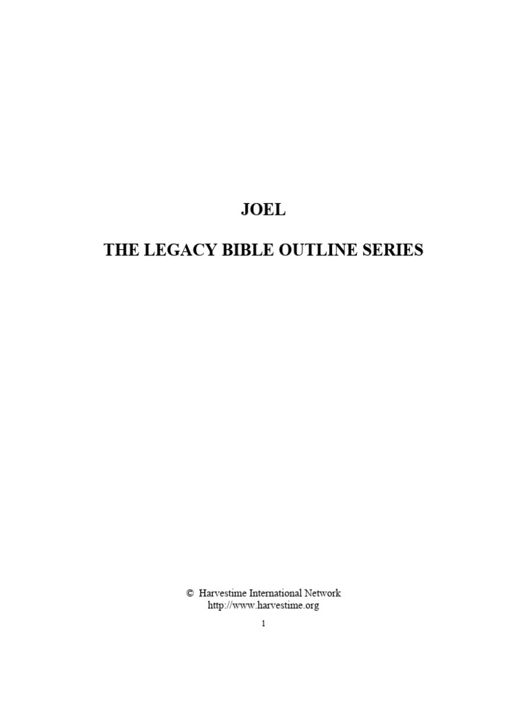 Joel Outline | PDF | Paul The Apostle | Jesus