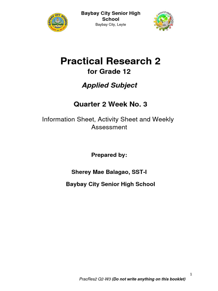PR2 Q2 W3 No Ansker Key | PDF | Sampling (Statistics) | Sample Size Determination