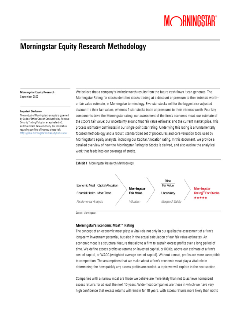 Equity Research Methodology by Morningstar | PDF | Valuation (Finance) | Cost Of Capital