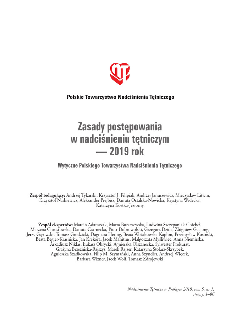 Wytyczne PTNT 2019 - Nadciśnienie | PDF