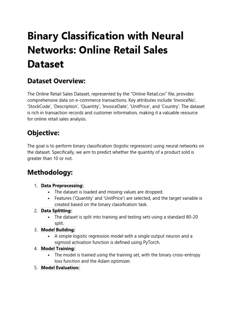 Binary Classification With Neural Networks | PDF | Business | Computers