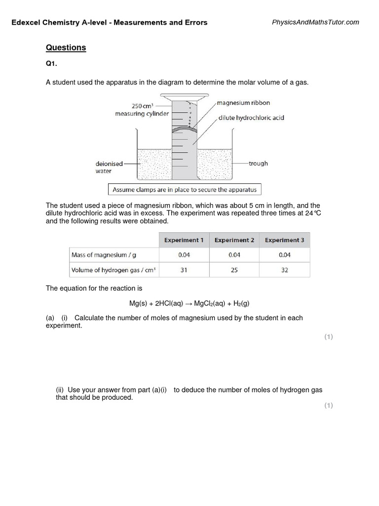Measurements and Errors | PDF | Titration | Chemistry