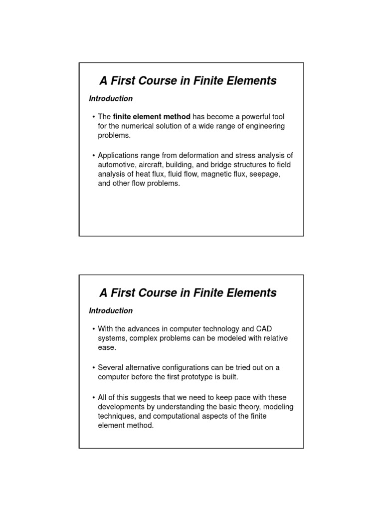 1. FEM Introduction | PDF | Finite Element Method | Stress (Mechanics)