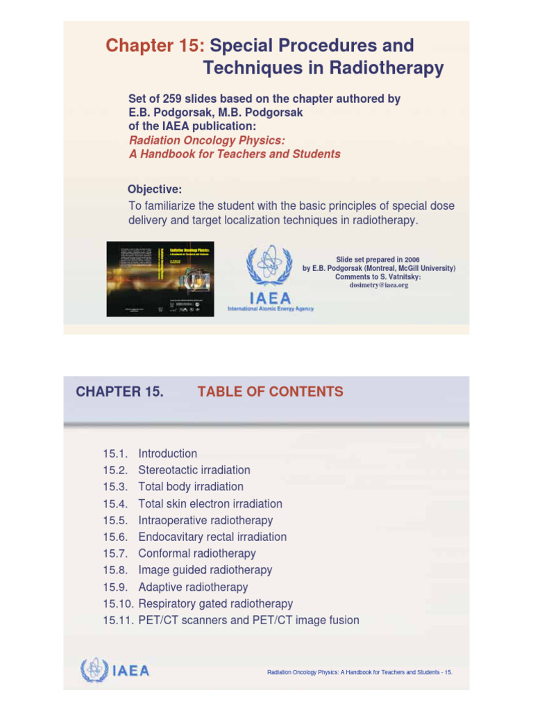 Chapter 15 Special Techniques | PDF | Radiation Therapy | Absorbed Dose