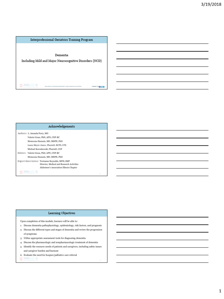 Dementia Phase 3 Three Slides Per Page | PDF