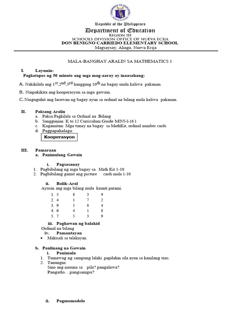 1ST Qtr. Lesson Plan | PDF