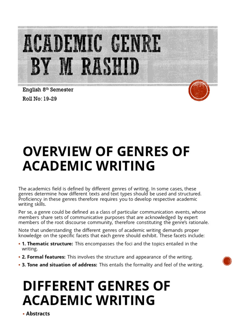 Academic Genre | PDF | Thesis | Essays