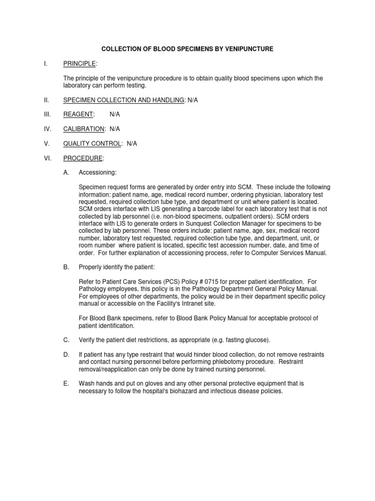 09 Venipuncture Procedure | PDF