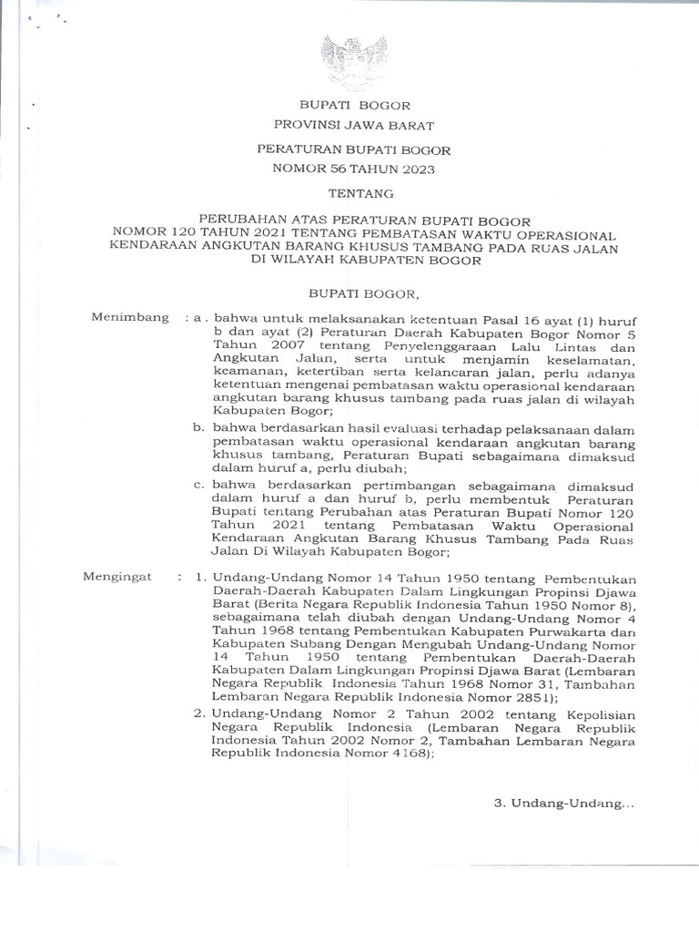 Perbup Nomor 56 Tahun 2023 | PDF