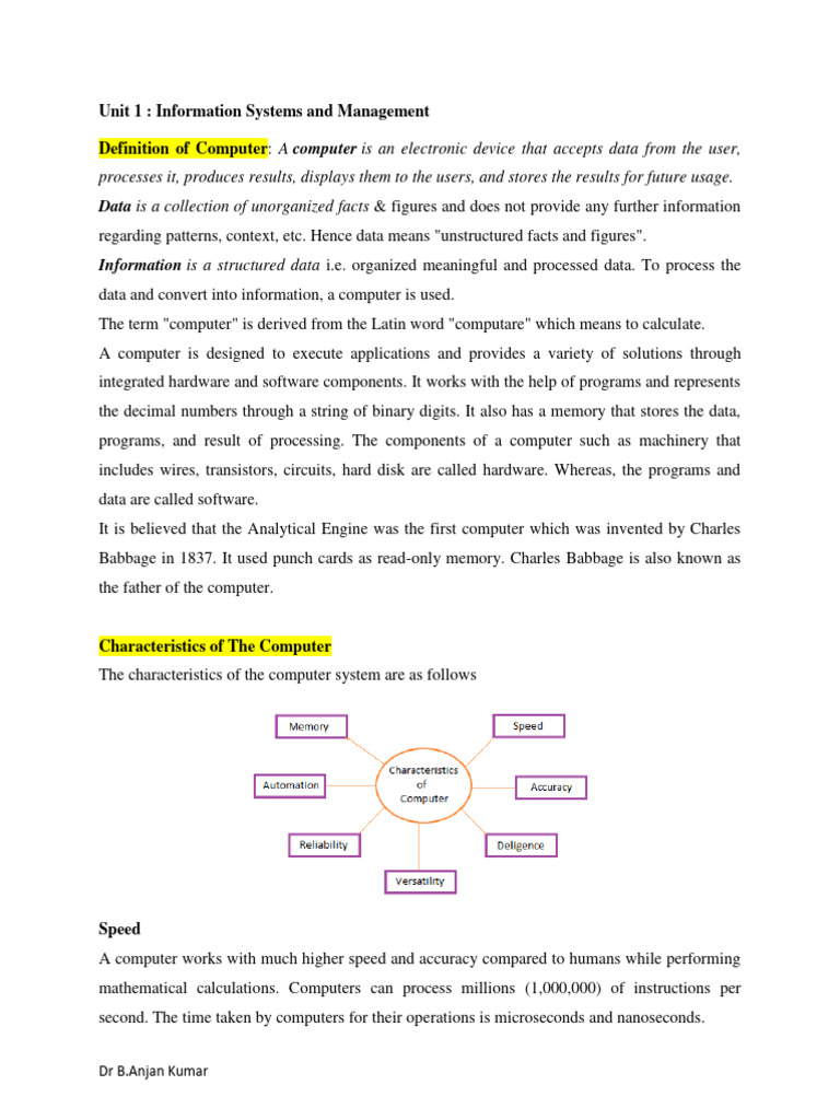 IT-Unit 1 | PDF | Central Processing Unit | Computer Data Storage