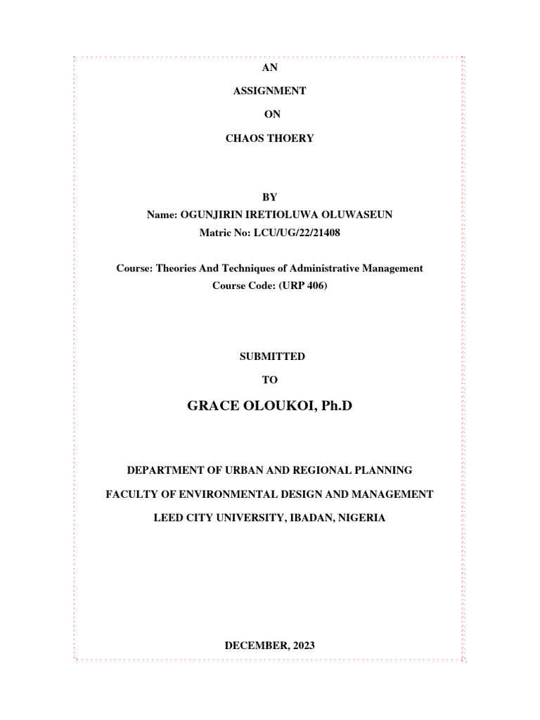 Chaos Thoery | PDF | Chaos Theory | Applied Mathematics